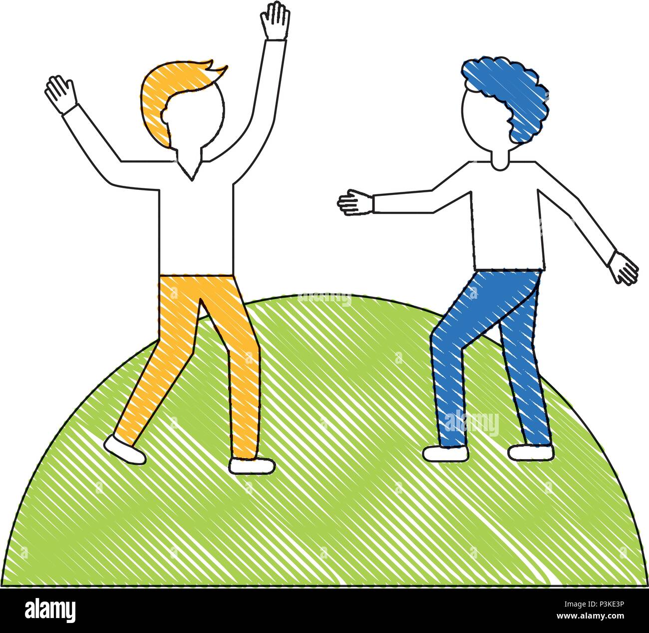 business people avatars standing on mountain vector illustration Stock ...