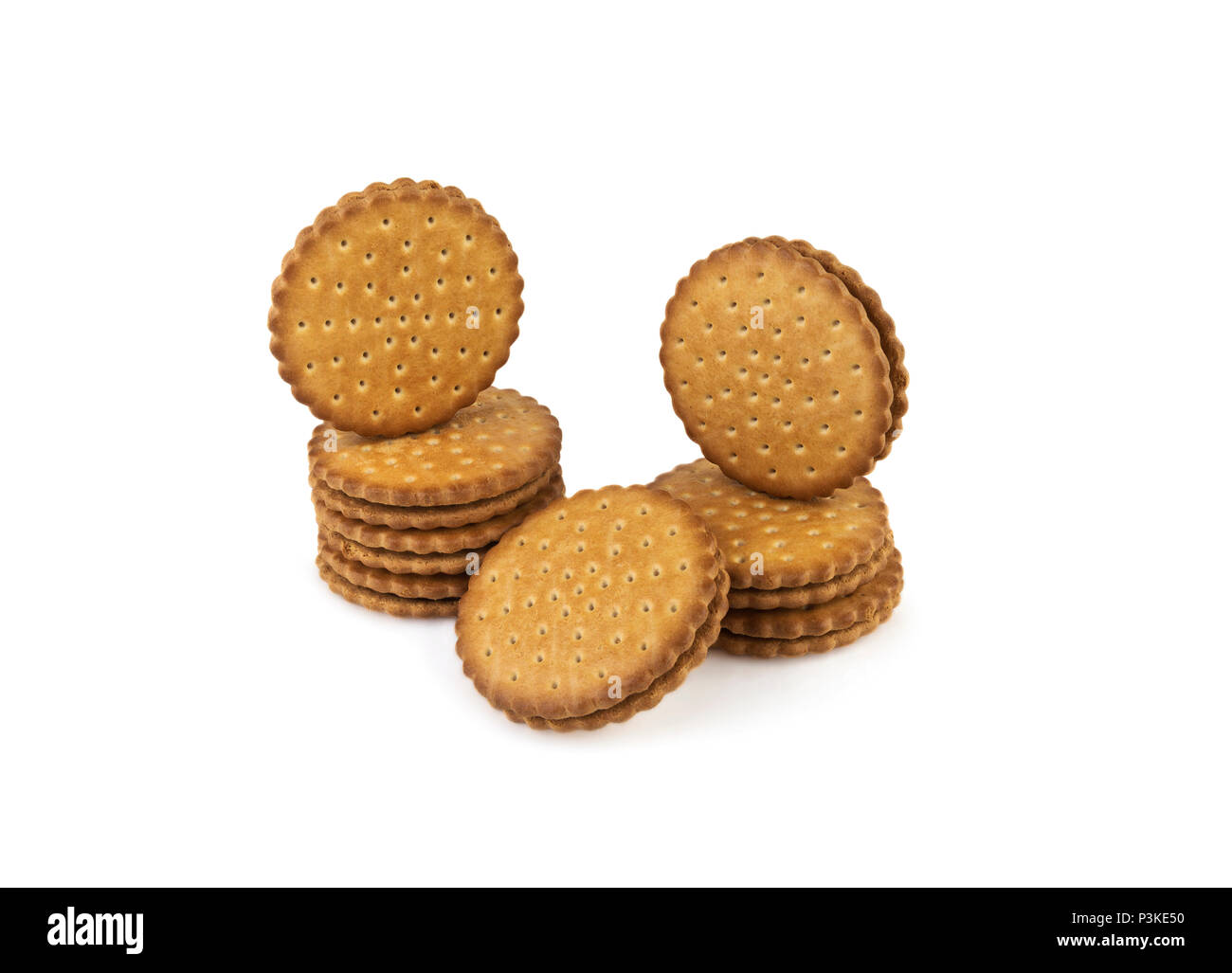 On a white background close-up spread two-layer cookies Stock Photo - Alamy