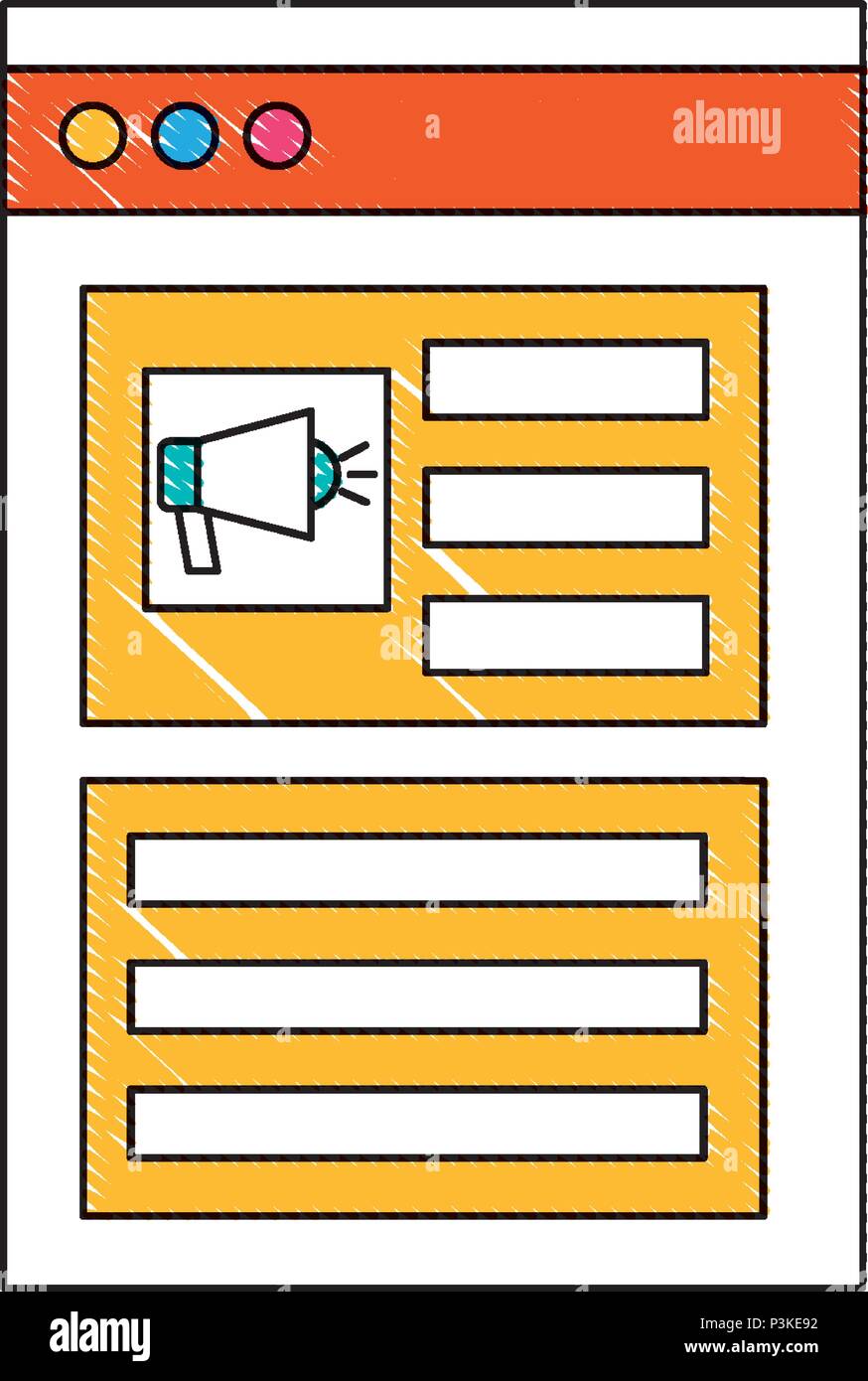 megaphone marketing website information business vector illustration ...