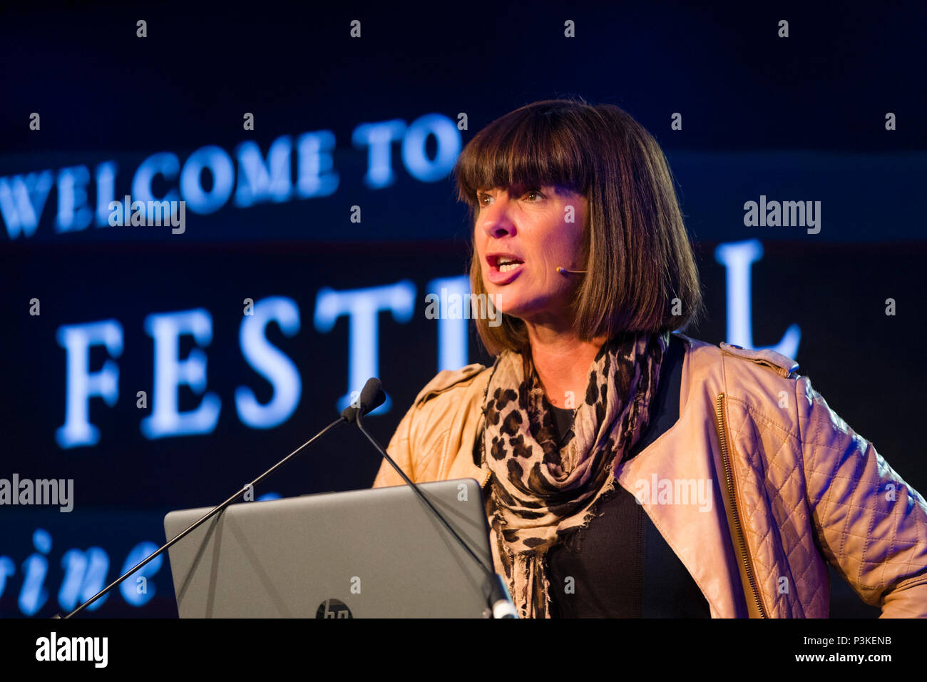 SUE TURTON, British woman television journalist, appearing at the 2018 ...
