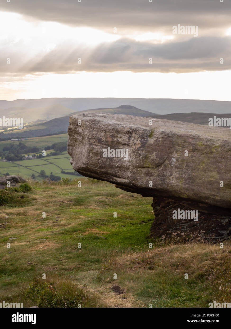 Rock formation near stanage edge in the peak district of great britain ...