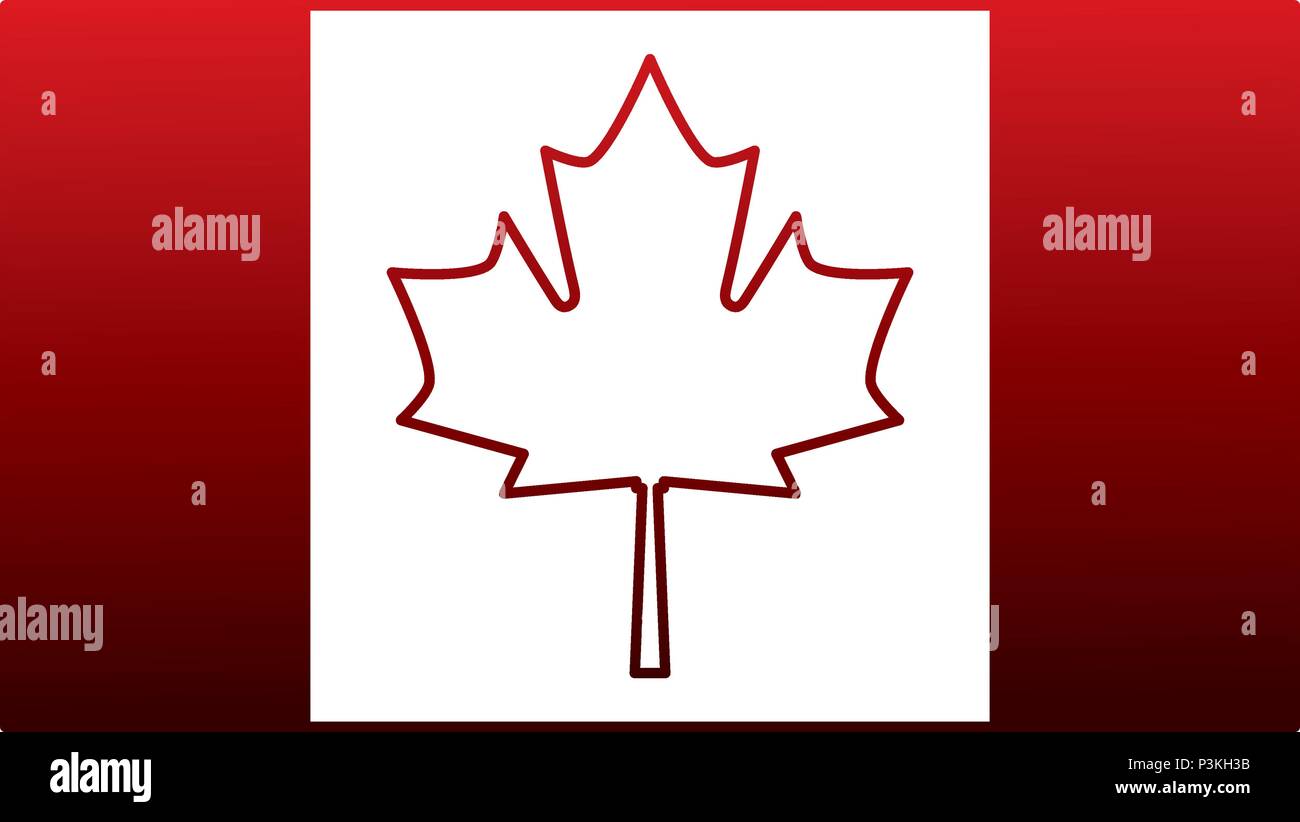 canadian flag national emblem image vector illustration neon red Stock ...