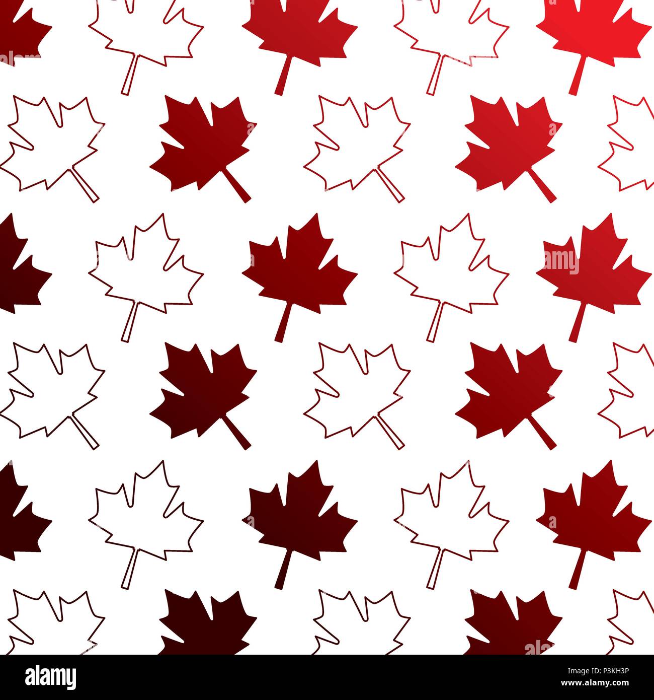 red maple leaf decoration pattern vector illustration neon red Stock ...
