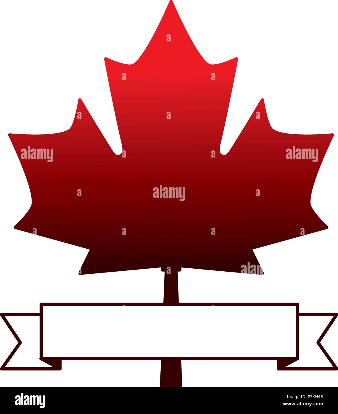 maple leaf canadian symbol emblem vector illustration neon red Stock ...