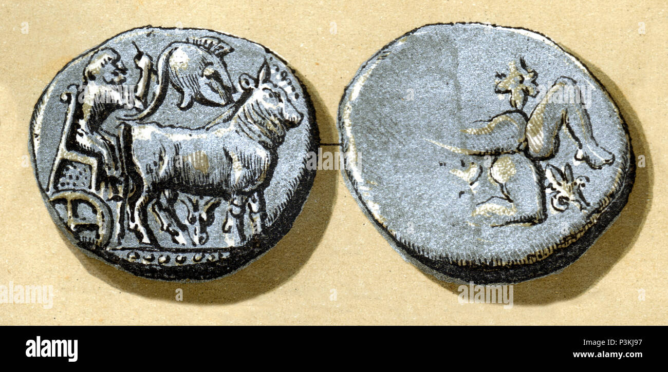Ancient Greek coin Stock Photo - Alamy