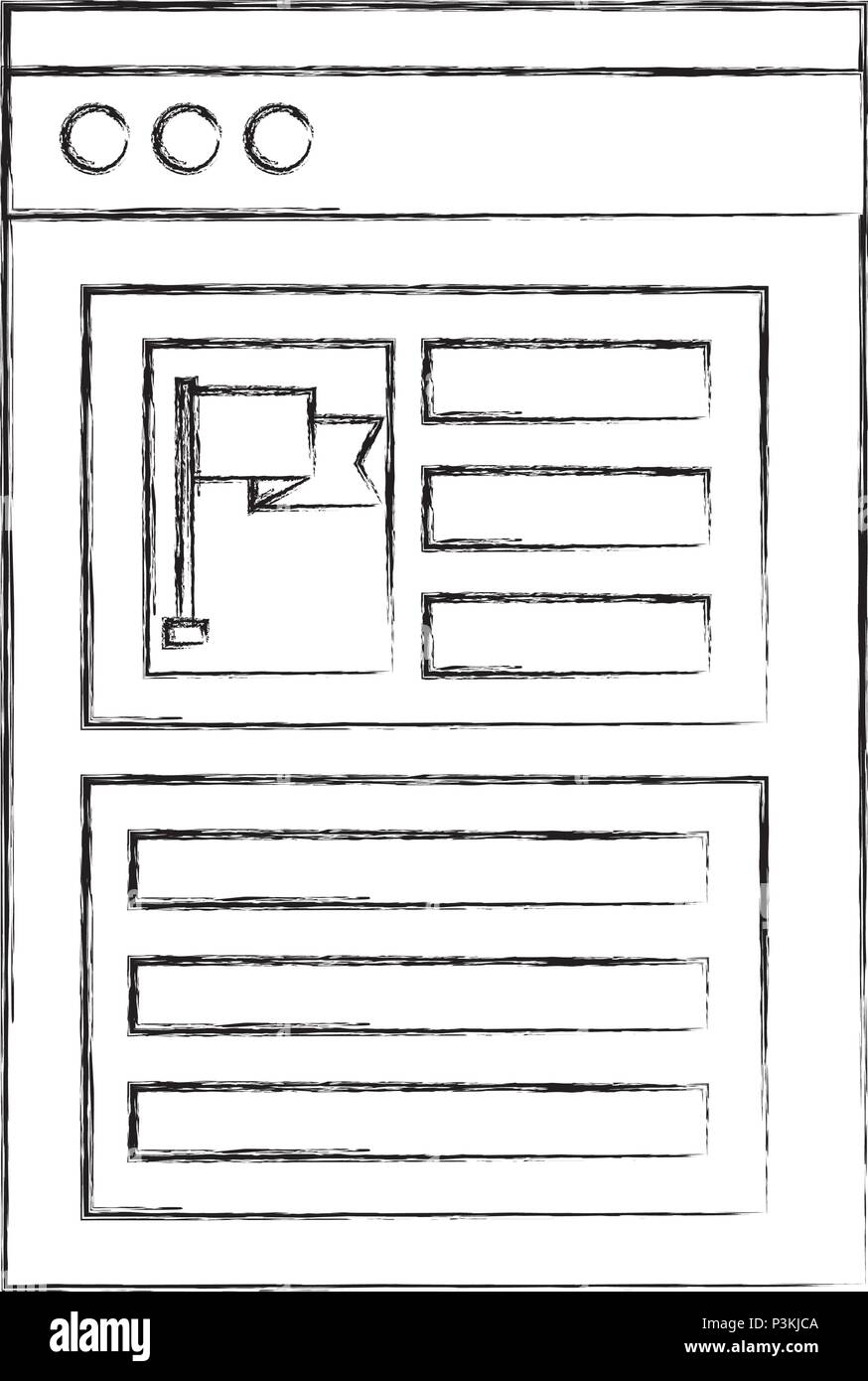 flag website page information business report vector illustration ...