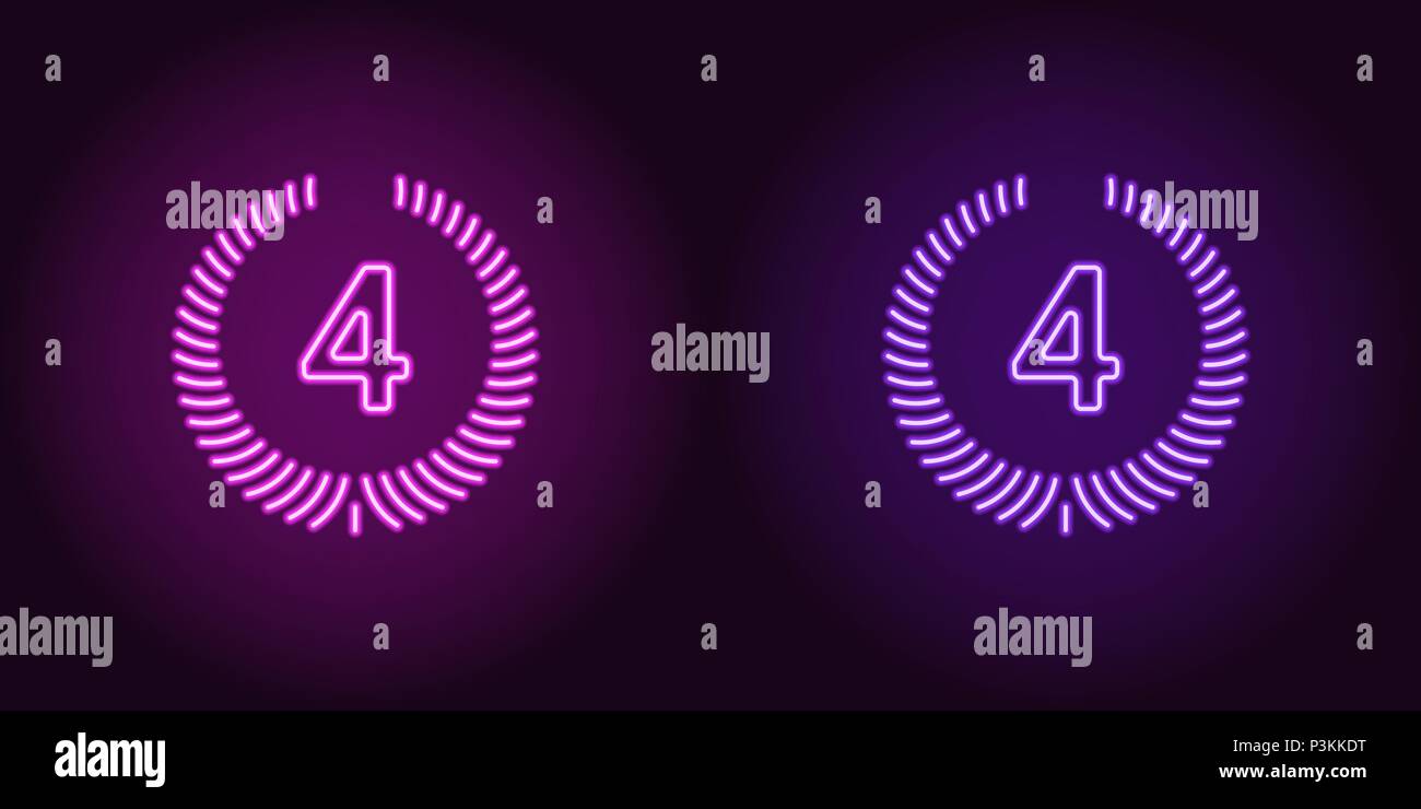 Neon icon of Purple and Violet Fourth Place. Vector illustration of ...