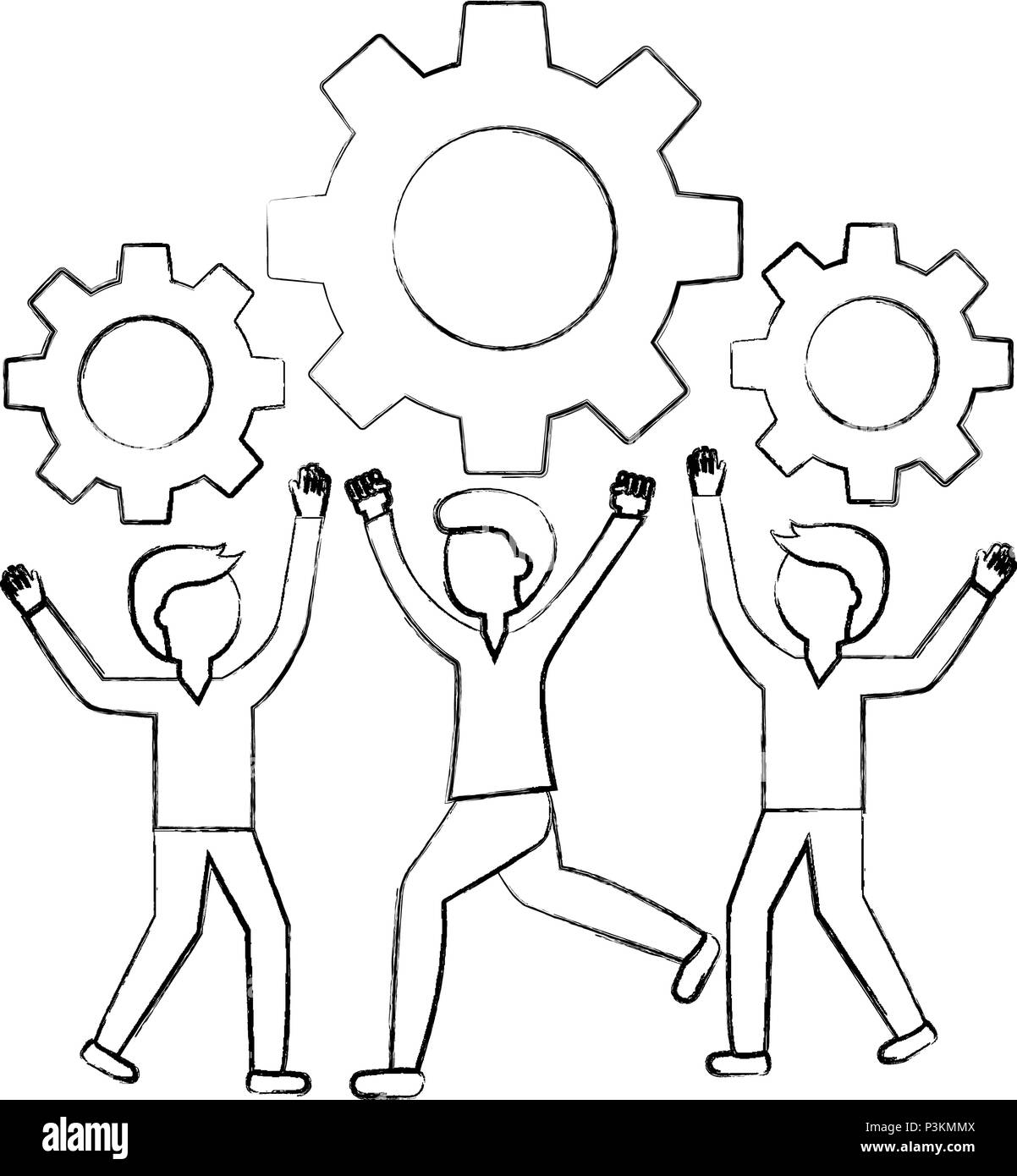 People Working Sketch