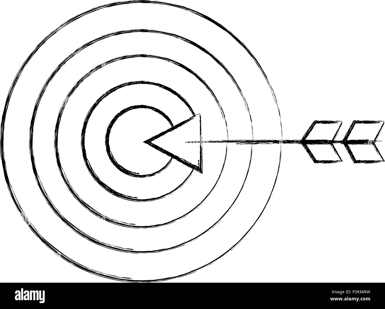 business target arrow strategy metaphor vector illustration sketch ...