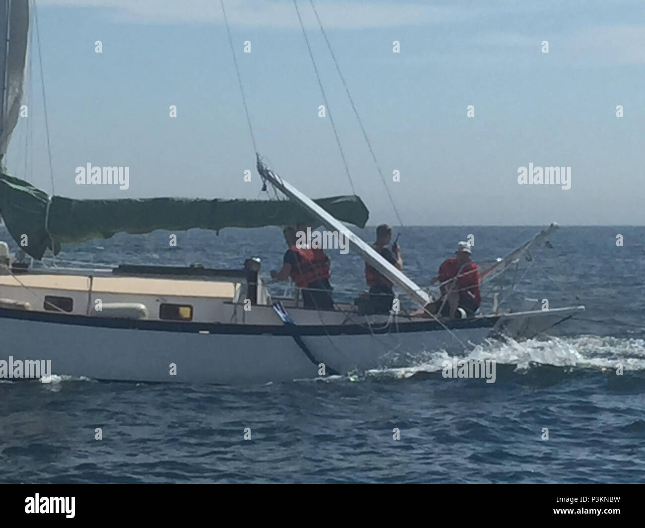 Crewmembers from Coast Guard Station Rockland, Maine, are aboard the ...