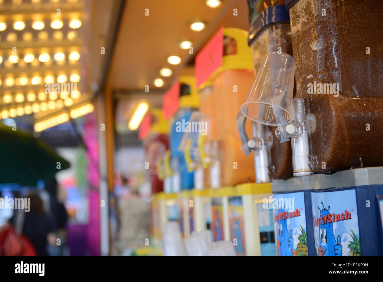 Slushies sit on a kiosk ready for consumption during Freedom Fest ...