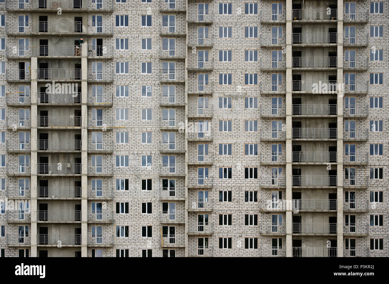 Textured pattern of a russian whitestone residential house building ...