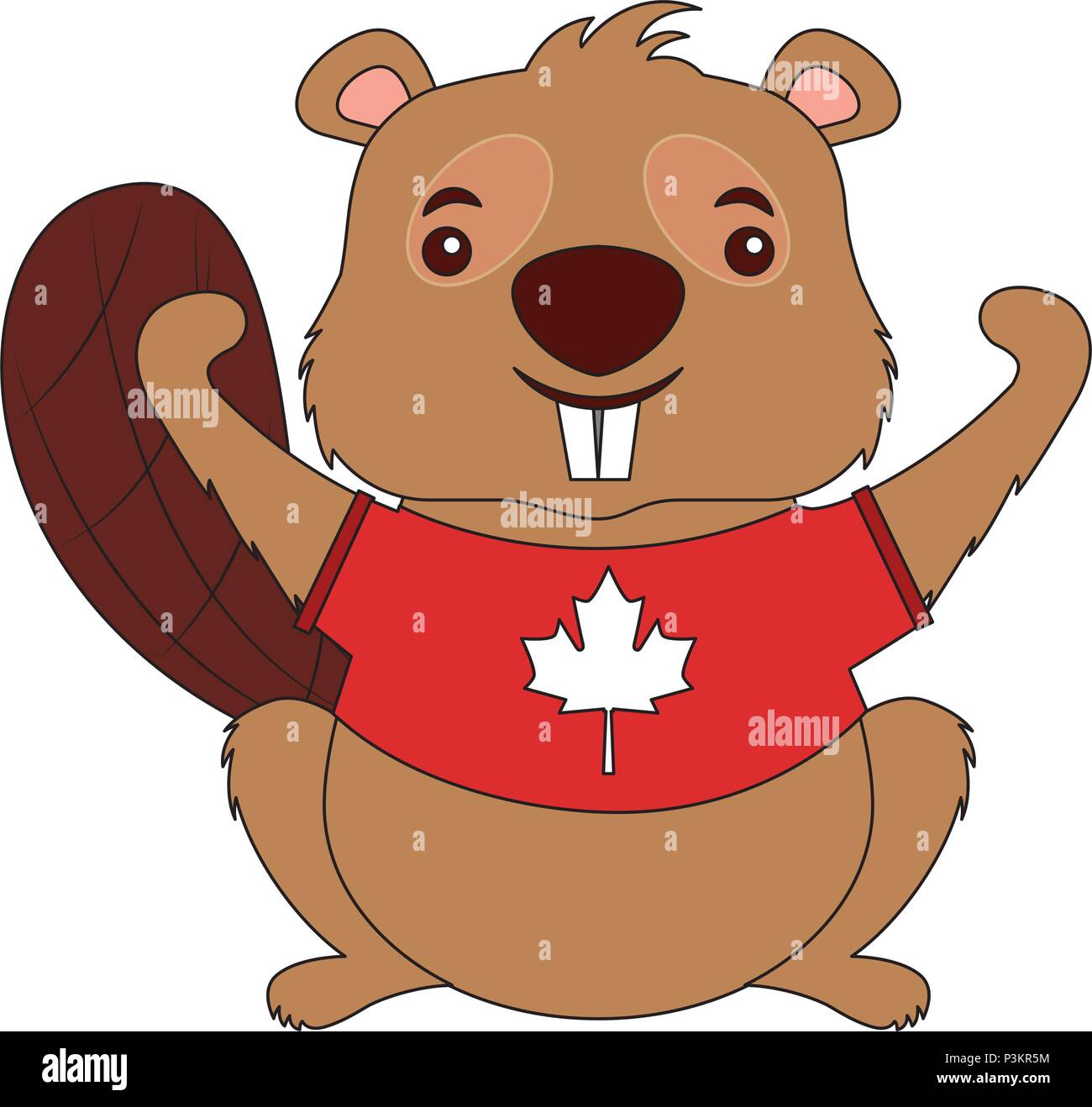 canadian beaver tshirt canada flag vector illustration Stock Vector ...