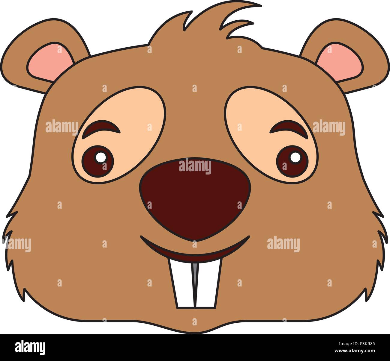 cute beaver head cartoon character vector illustration Stock Vector ...