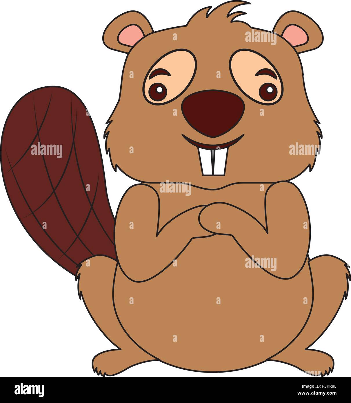 cute beaver cartoon animal image vector illustration Stock Vector Image ...