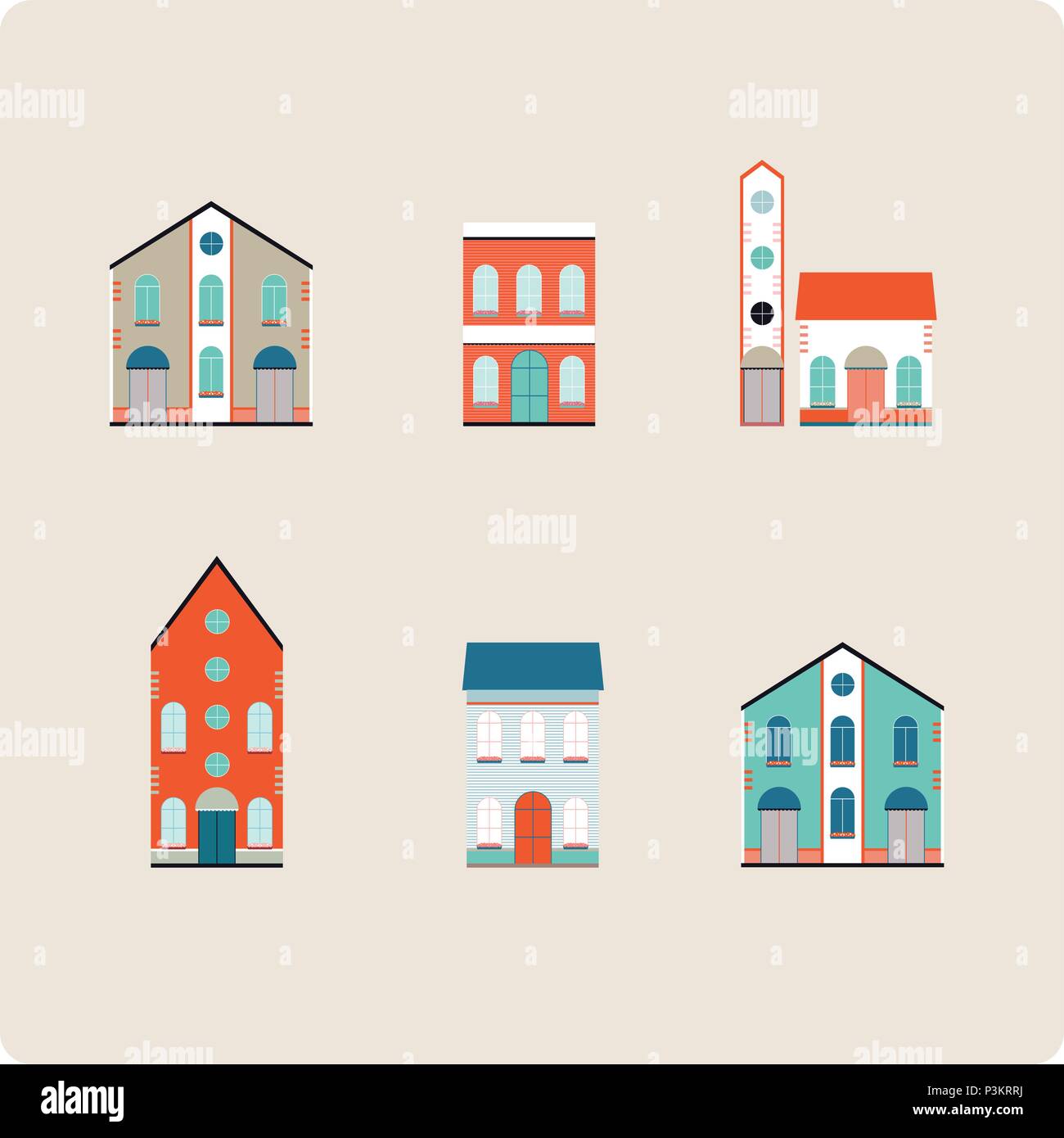 House set. Colorful home icon collection Stock Vector Image & Art - Alamy