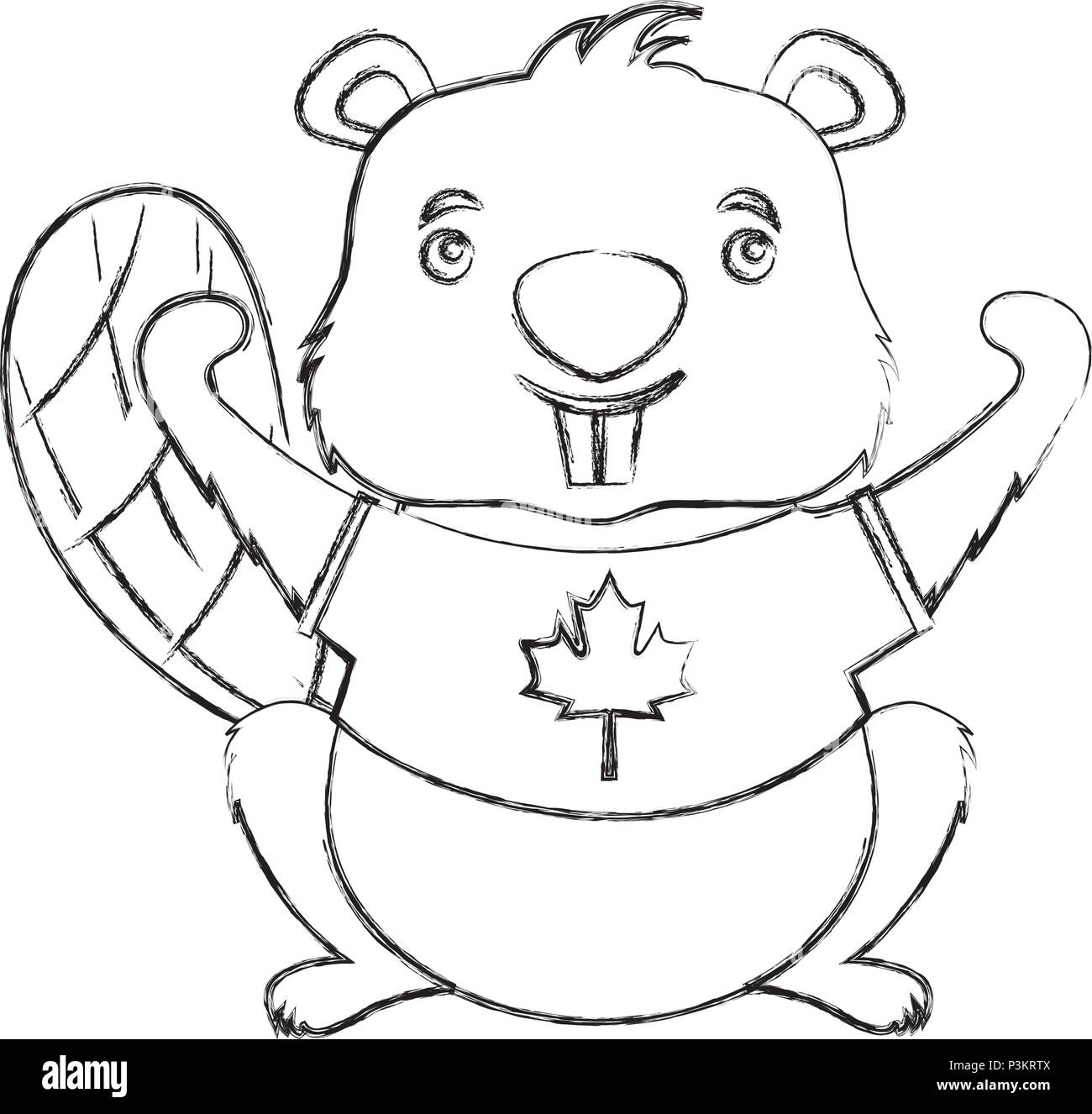 canadian beaver tshirt canada flag vector illustration Stock Vector ...