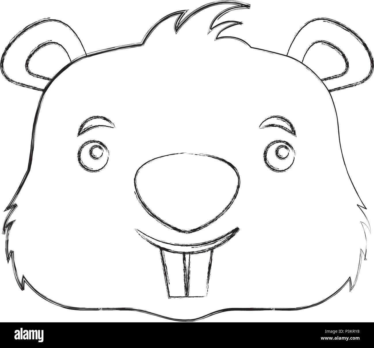 cute beaver head cartoon character vector illustration Stock Vector ...