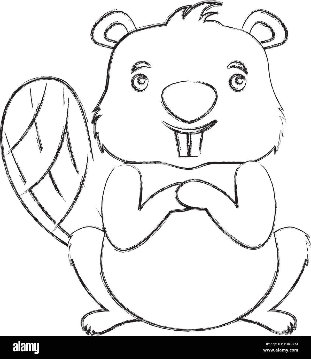 cute beaver cartoon animal image vector illustration Stock Vector Image ...
