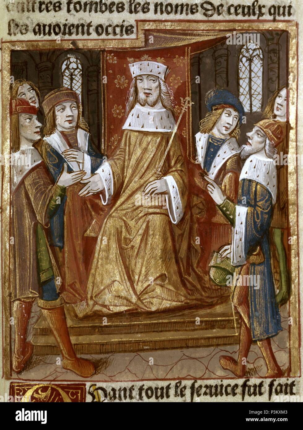 King Arthur and his Knights, from 'Lancelot du Lac' - ca. 1490 - vellum ...
