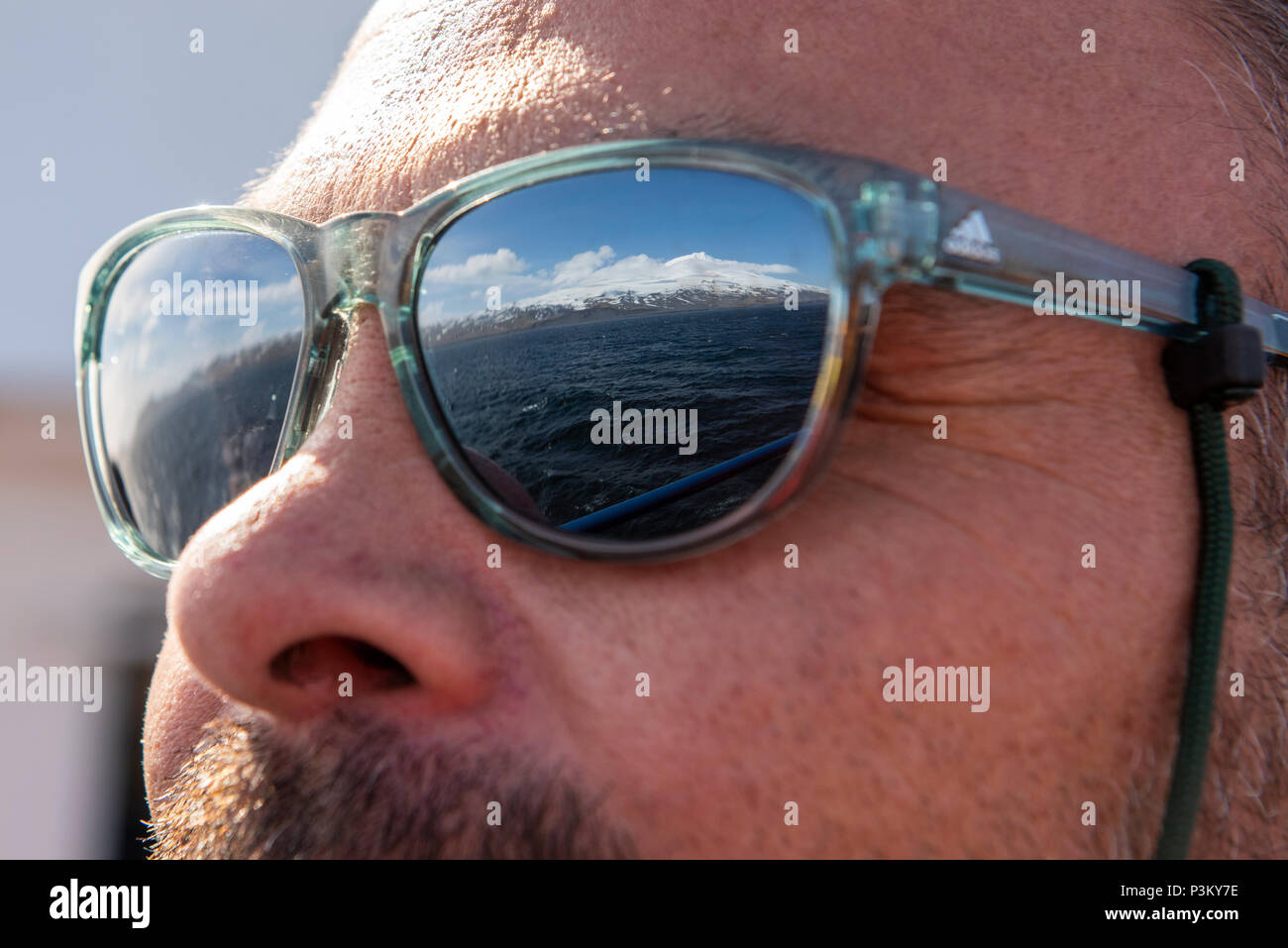 Norway, Arctic Ocean, Jan Mayen. Coastal view of the remote Beerenberg ...