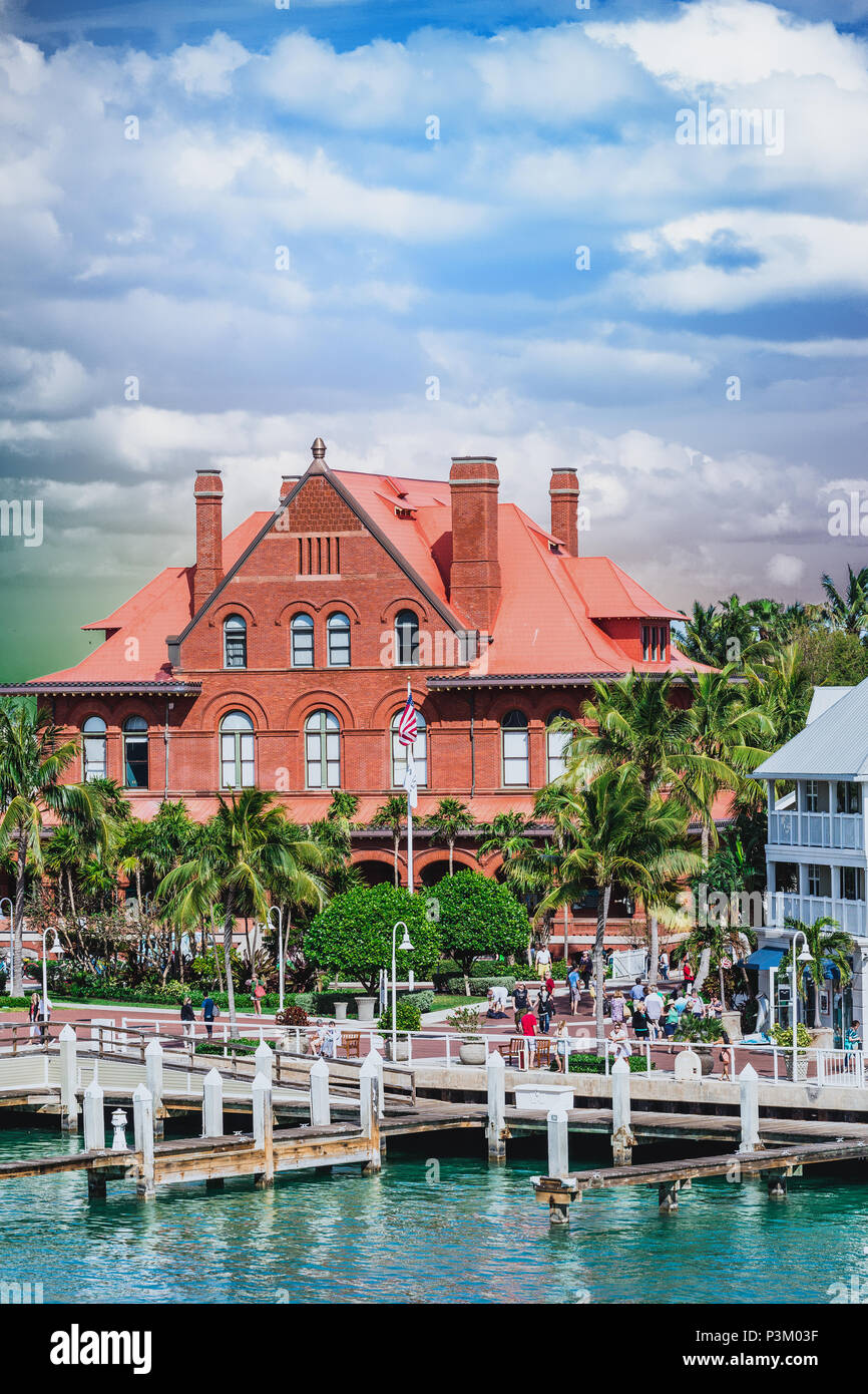 Dock and Key West Museum of Art and History Stock Photo - Alamy