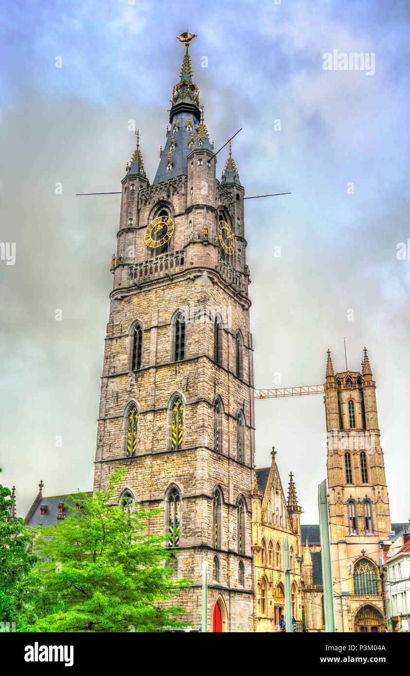 Belfry of Ghent, the tallest belfry in Belgium and a UNESCO world ...