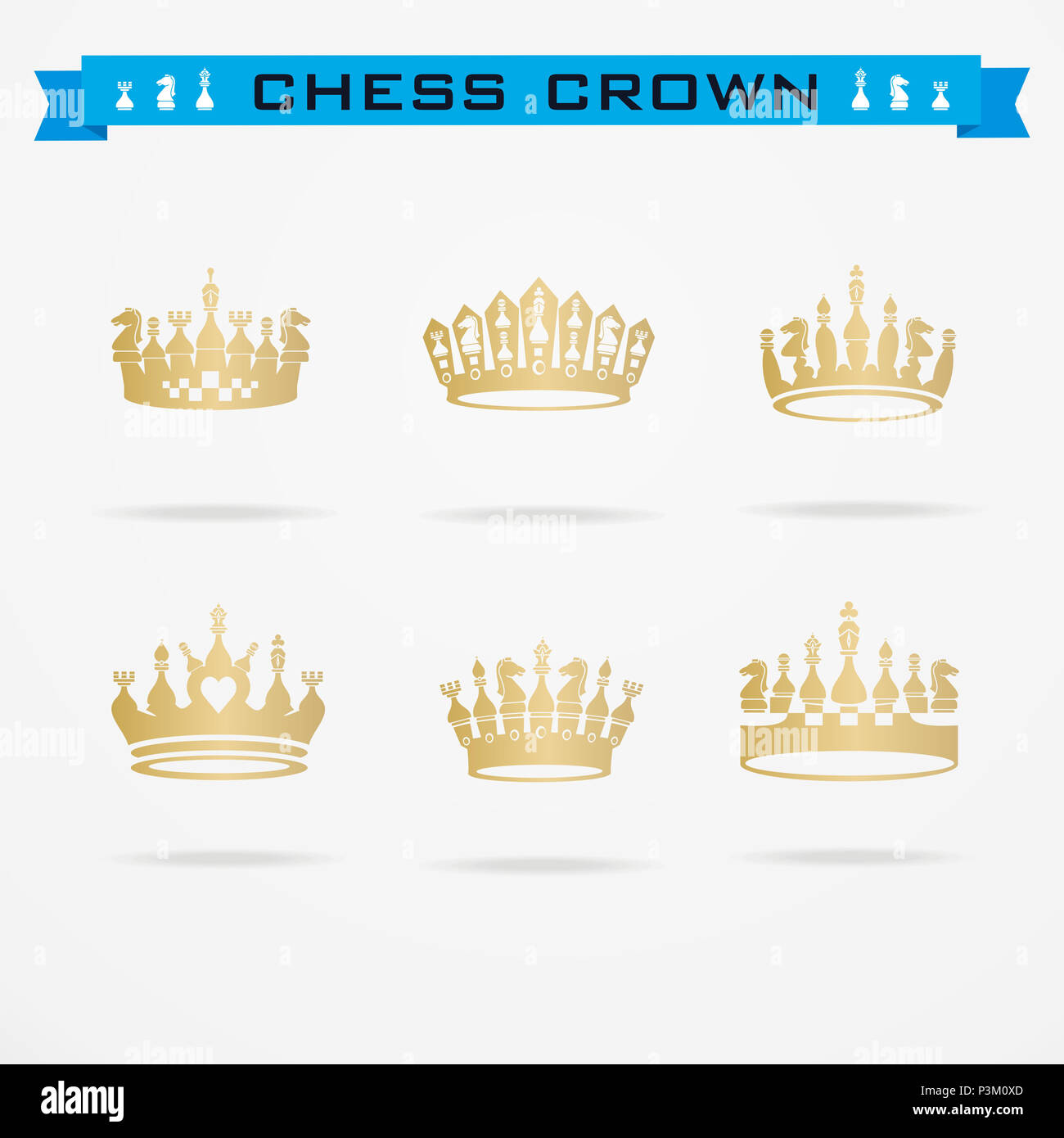 Vector collection of creative king and queen crowns symbols or logo ...