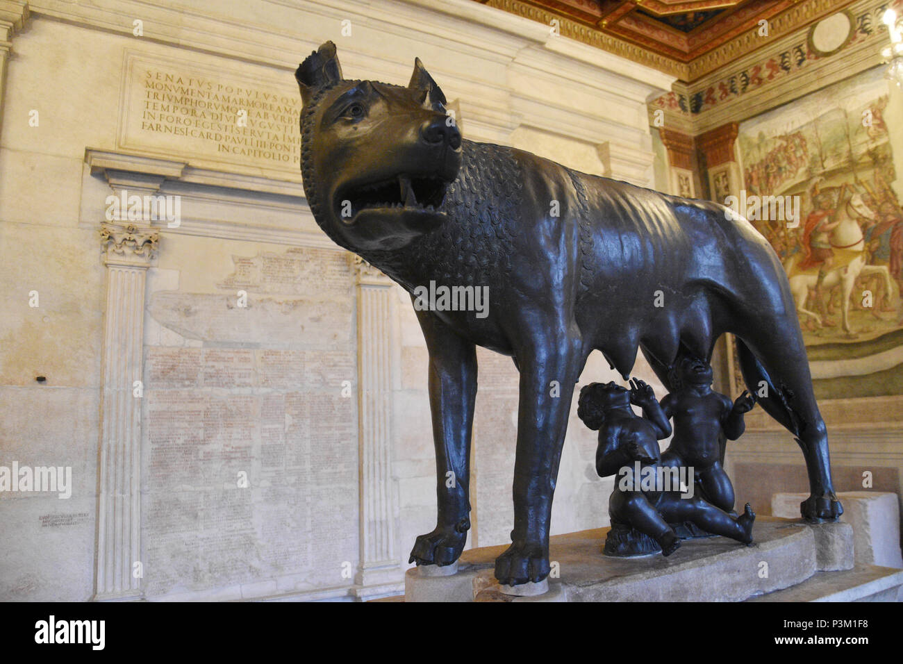 Bronze she-wolf nursing Romulus and Remus in the Conservator's ...