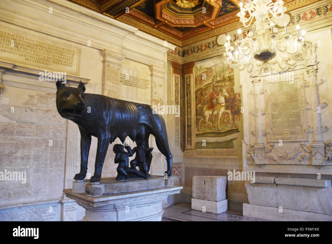 Bronze she-wolf nursing Romulus and Remus in the Conservator's ...