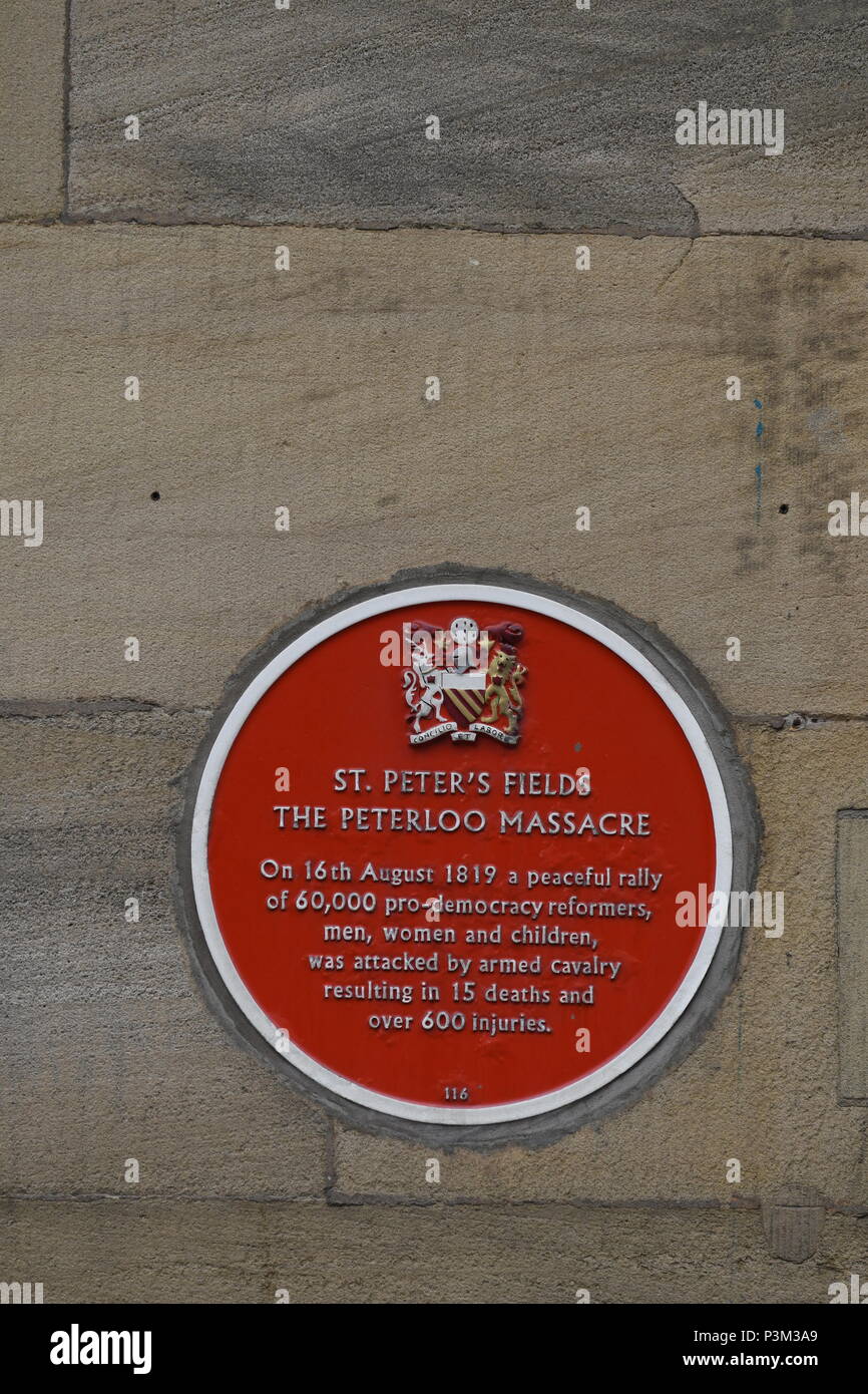 Peterloo plaque hi-res stock photography and images - Alamy