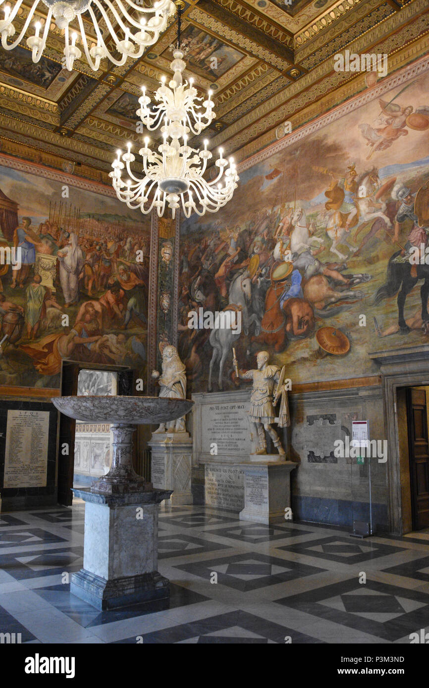 Tommaso Laureti frescos adorn the walls in Hall of the Capitains. The ...