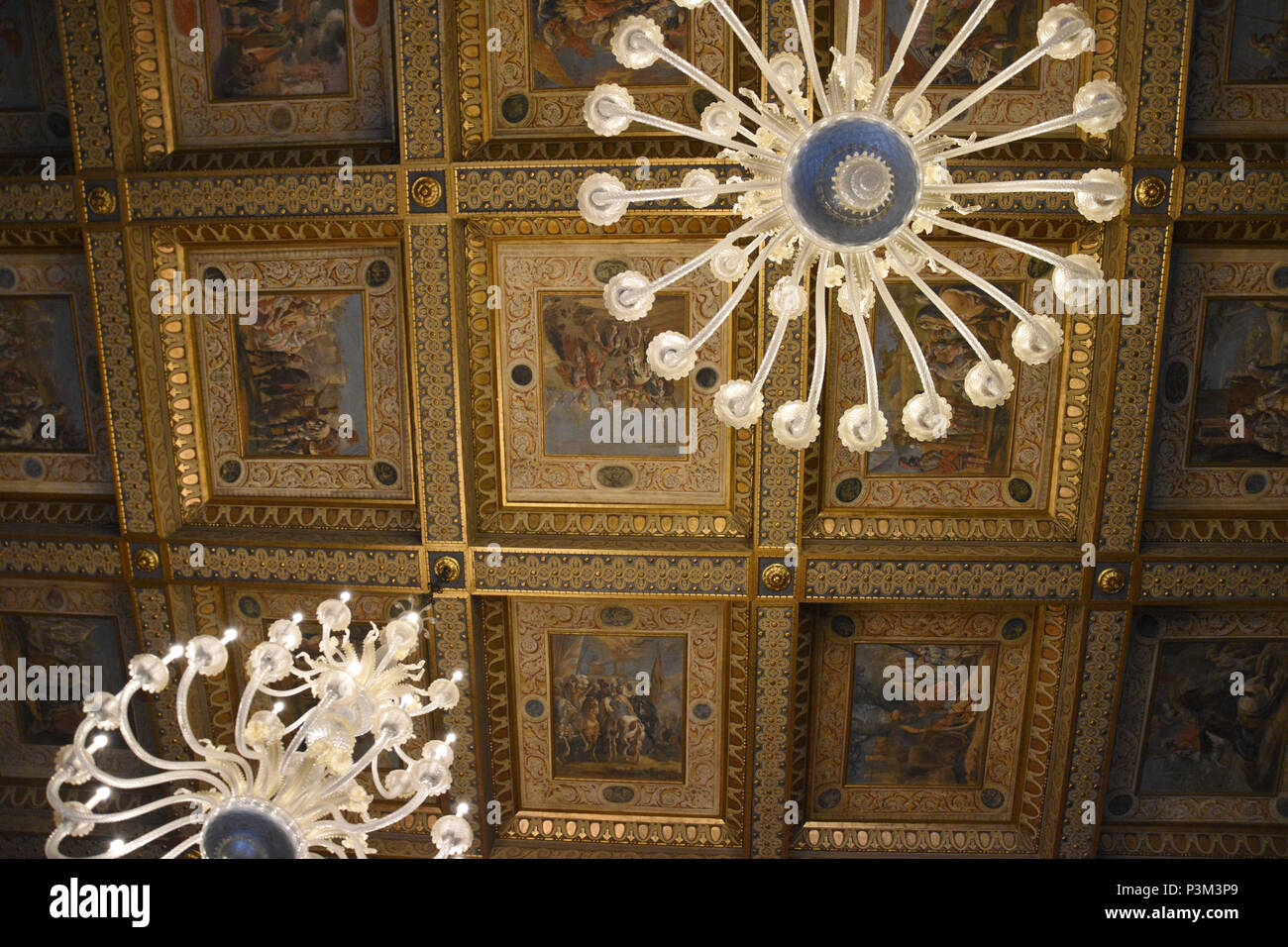 Coffered ceiling in Conservator's Apartments. The Capitoline Museums ...
