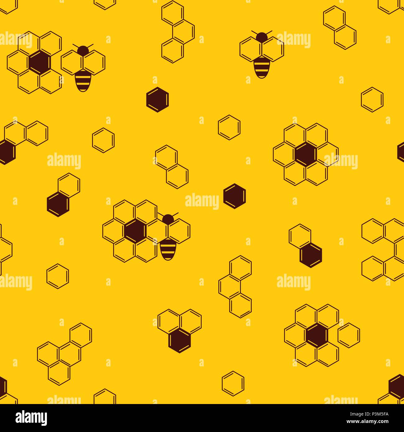 Vector honeycomb seamless pattern. Abstract seamless pattern from bee ...