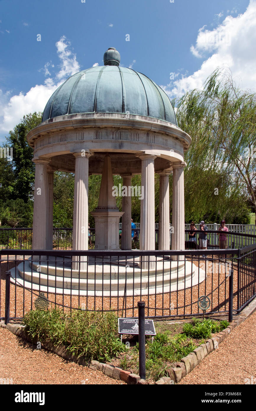 The tomb of president Andrew Jackson in the Hermitage garden, Nashville ...