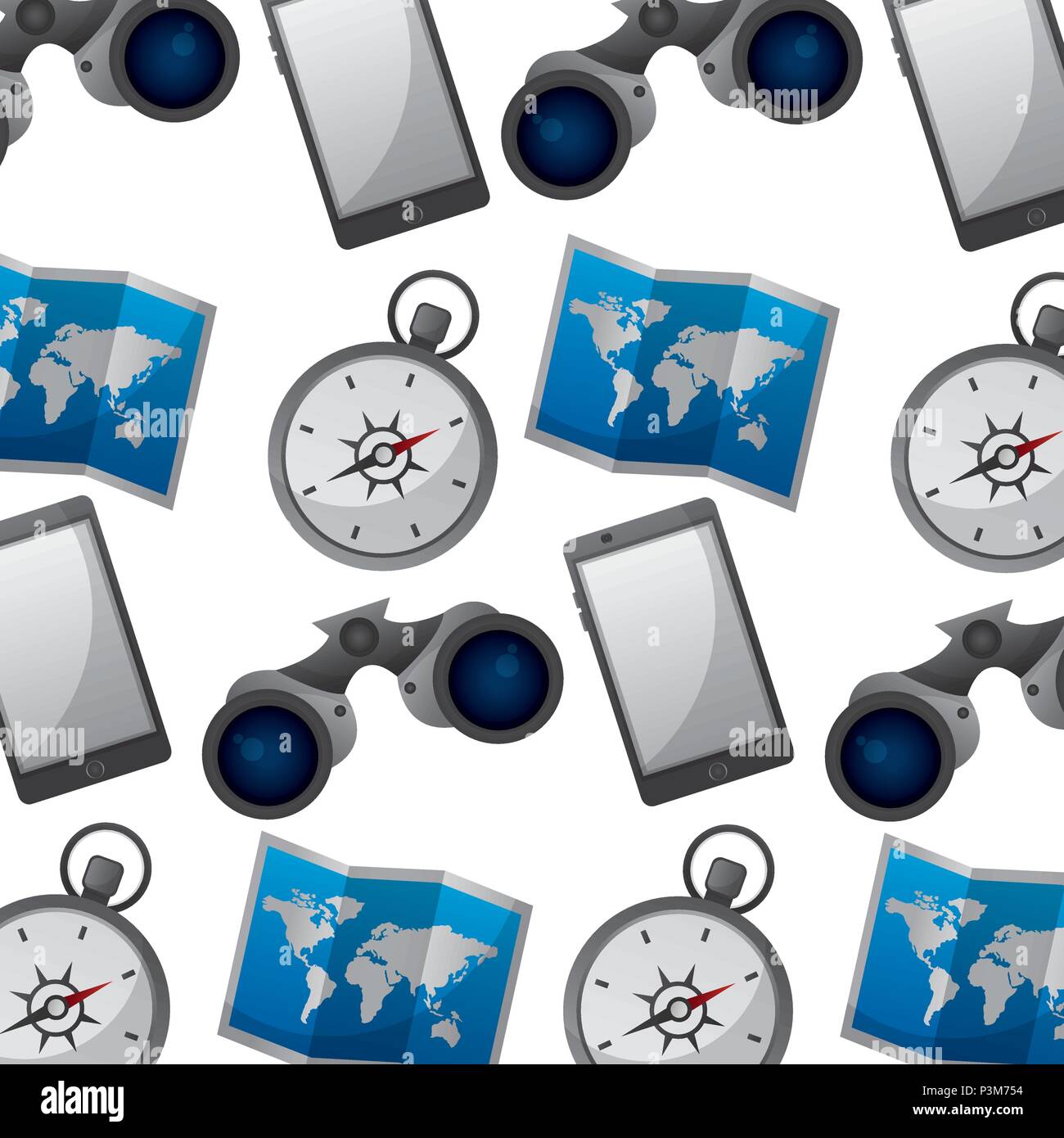 travel tourism set icons pattern background vector illustration design ...