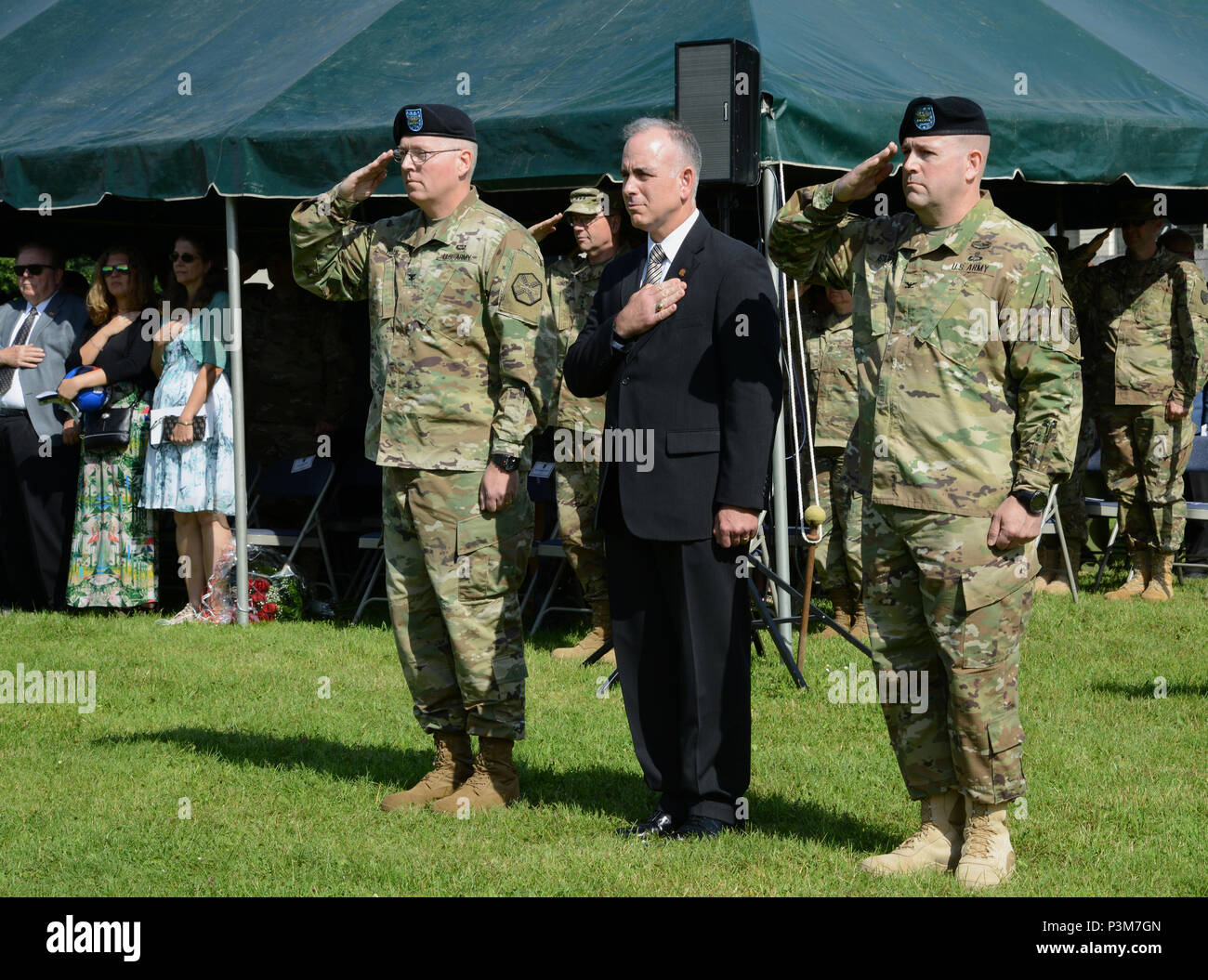 From left, outgoing U.S. Army Garrison Rheinland-Pfalz Commander, Col ...