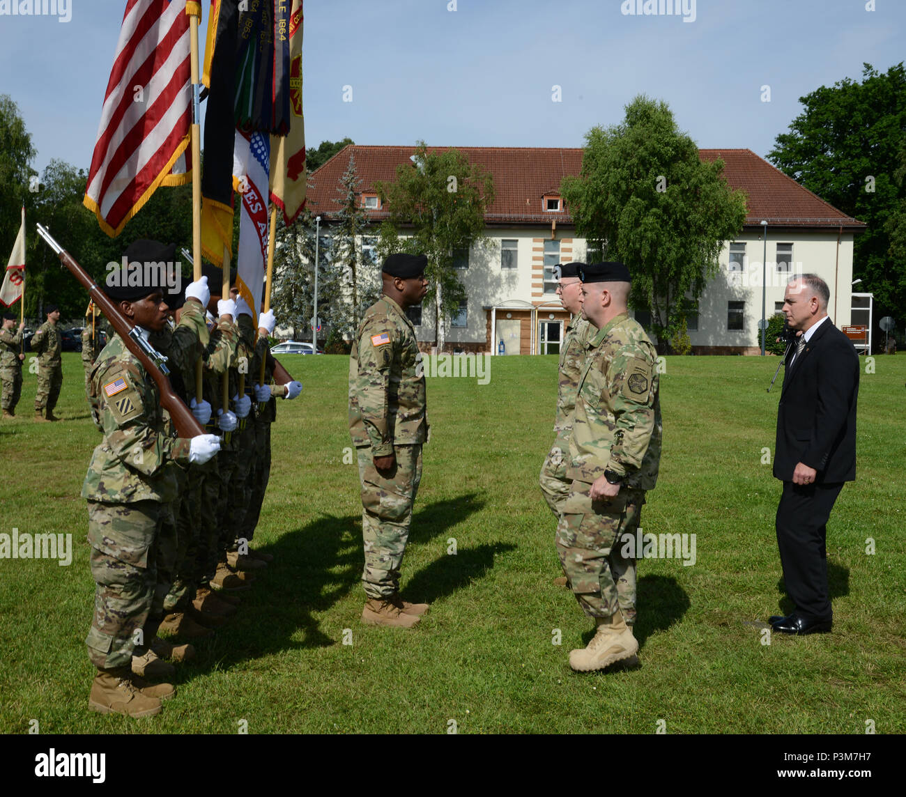 The official party prepares for the passing of the colors at the U.S ...