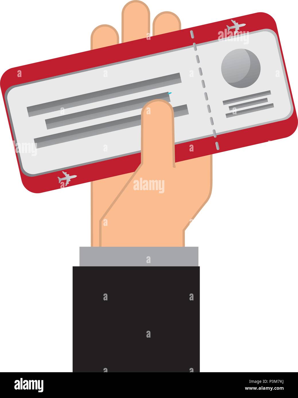 hand with ticket flight isolated icon vector illustration design Stock ...