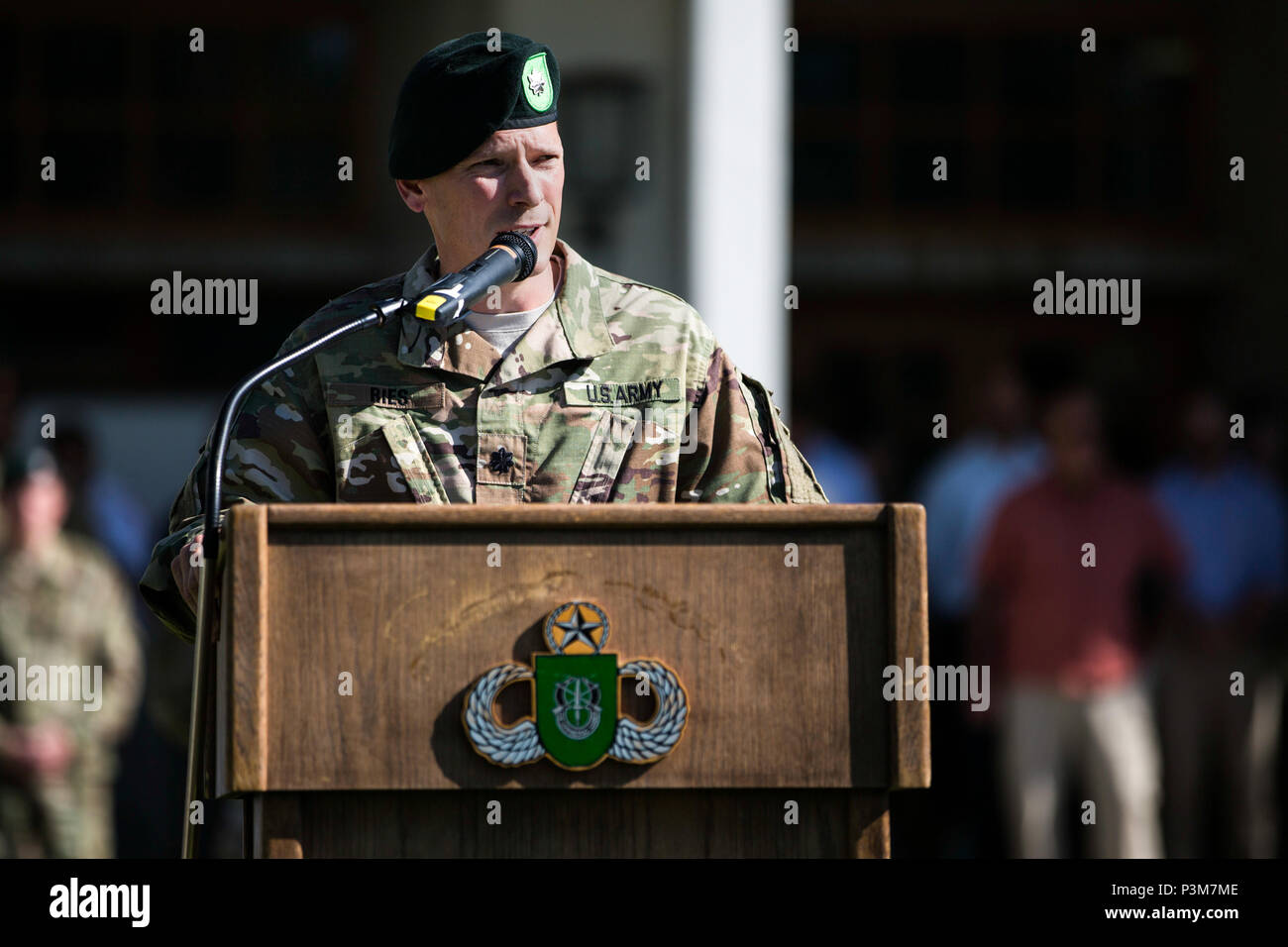 PANZER KASERNE, Germany – Lt. Col. Andrew R. Ries, incoming commander ...