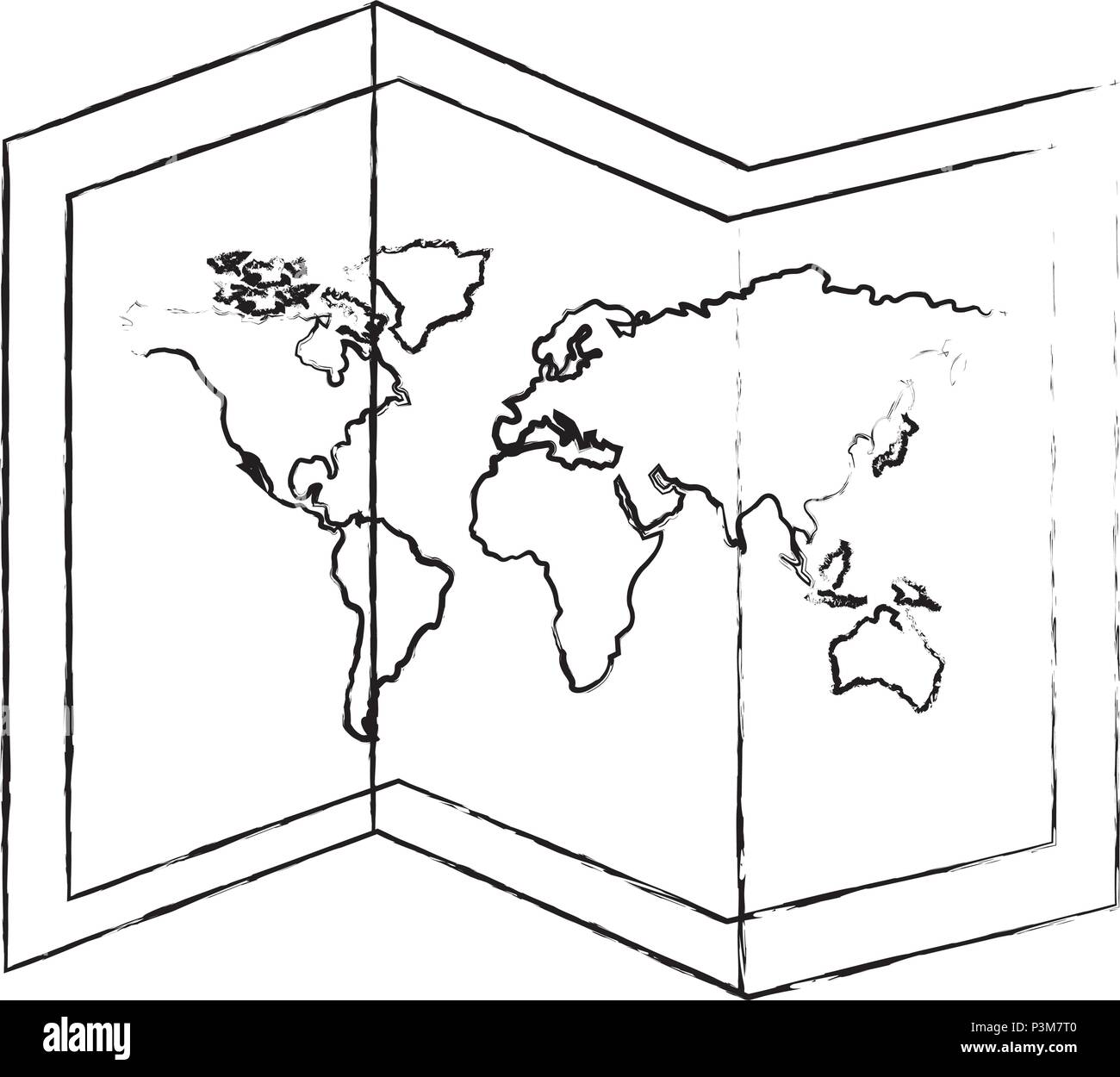 world paper map icon vector illustration design Stock Vector Image ...