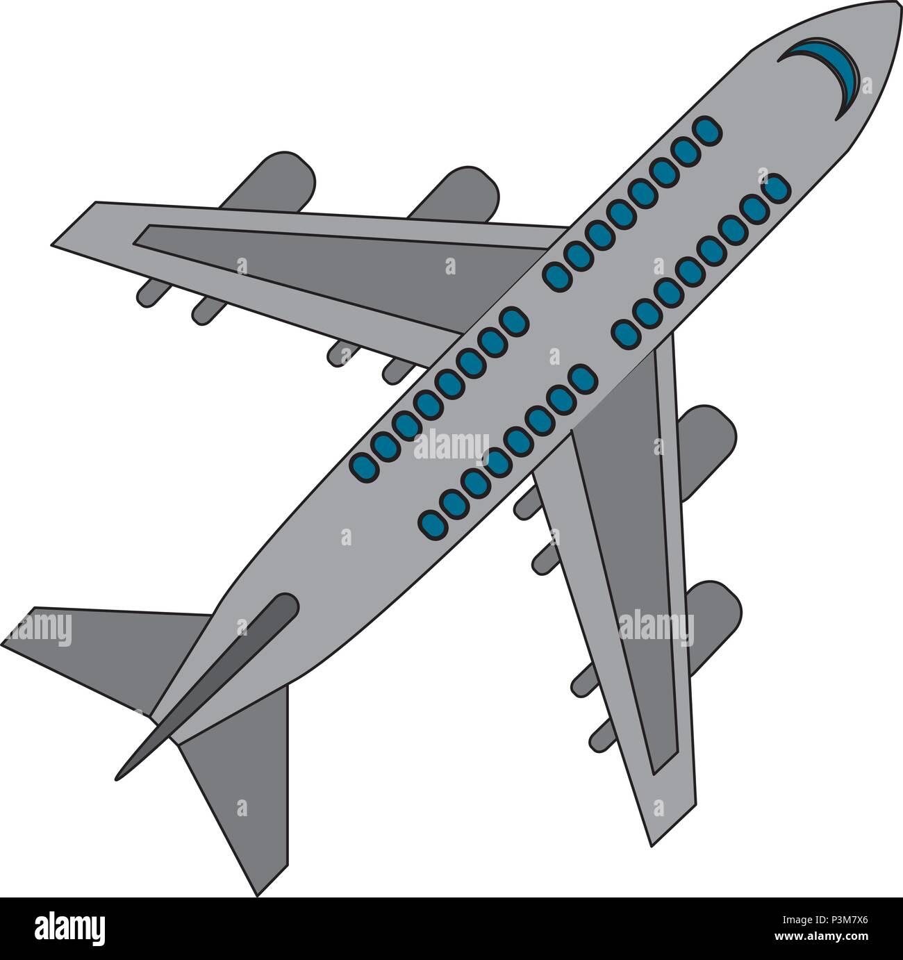 airplane transport commercial travel image vector illustration Stock ...