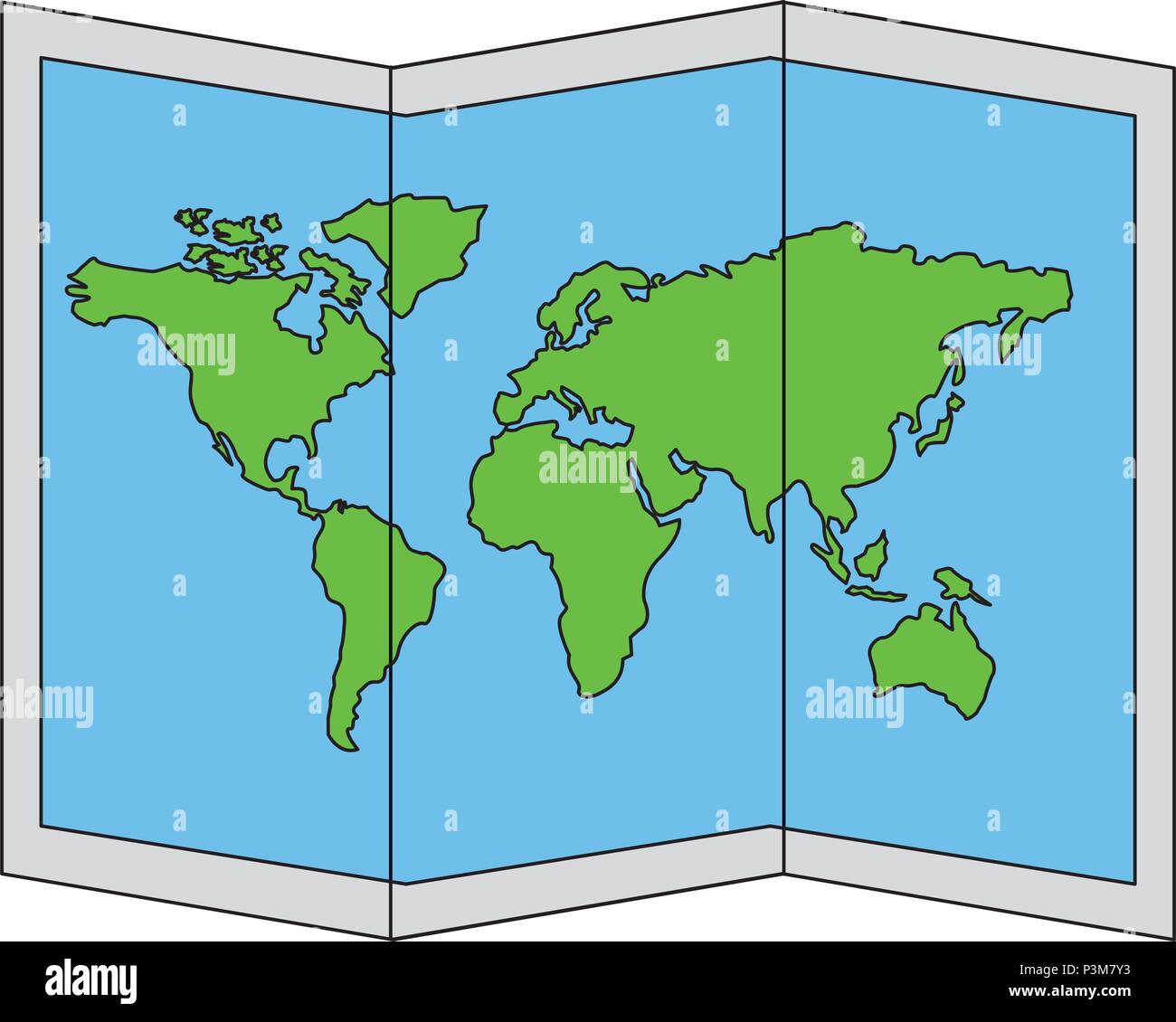 folded world map destination travel Stock Vector Image & Art - Alamy