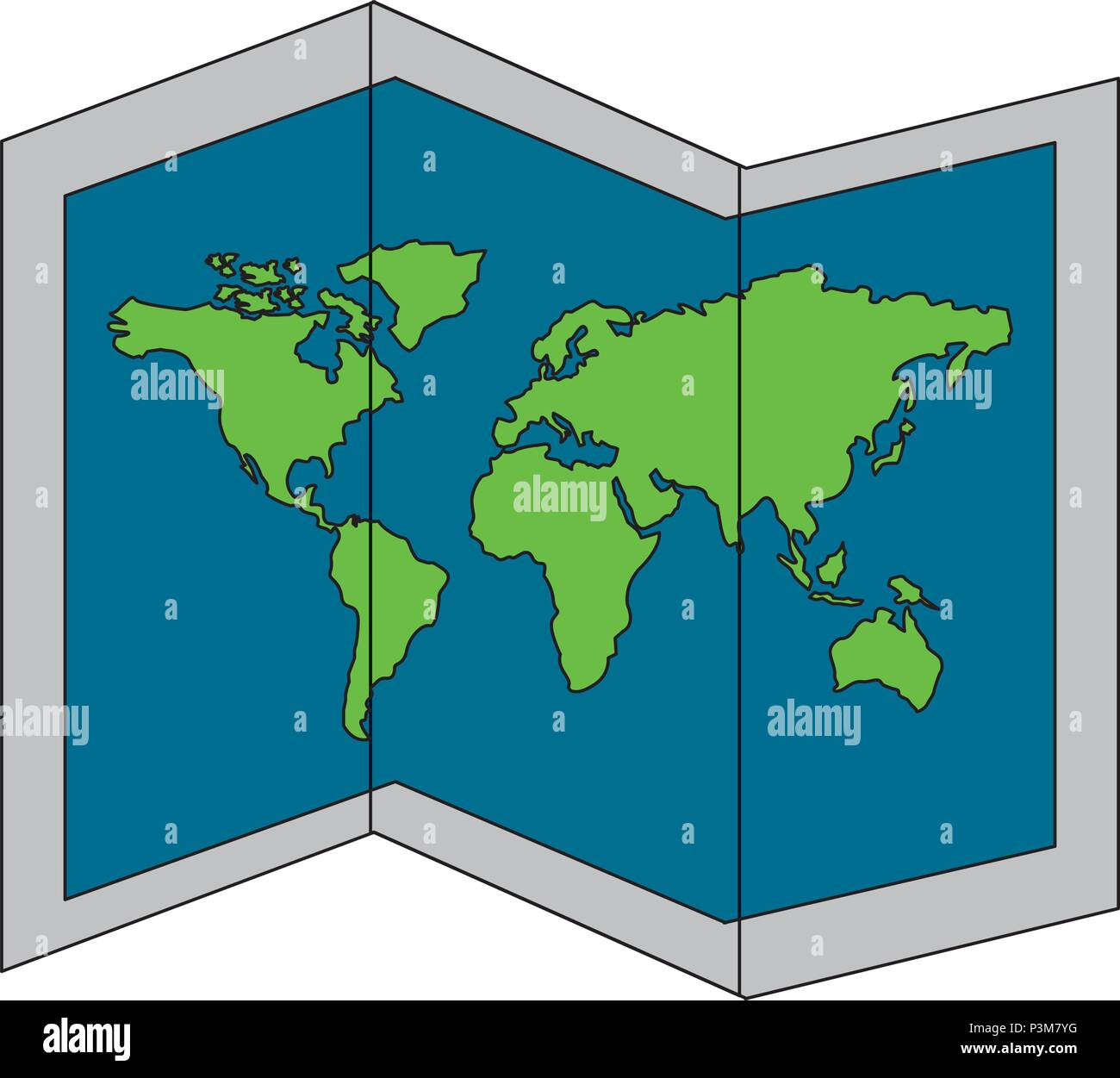 folded world map destination travel Stock Vector Image & Art - Alamy