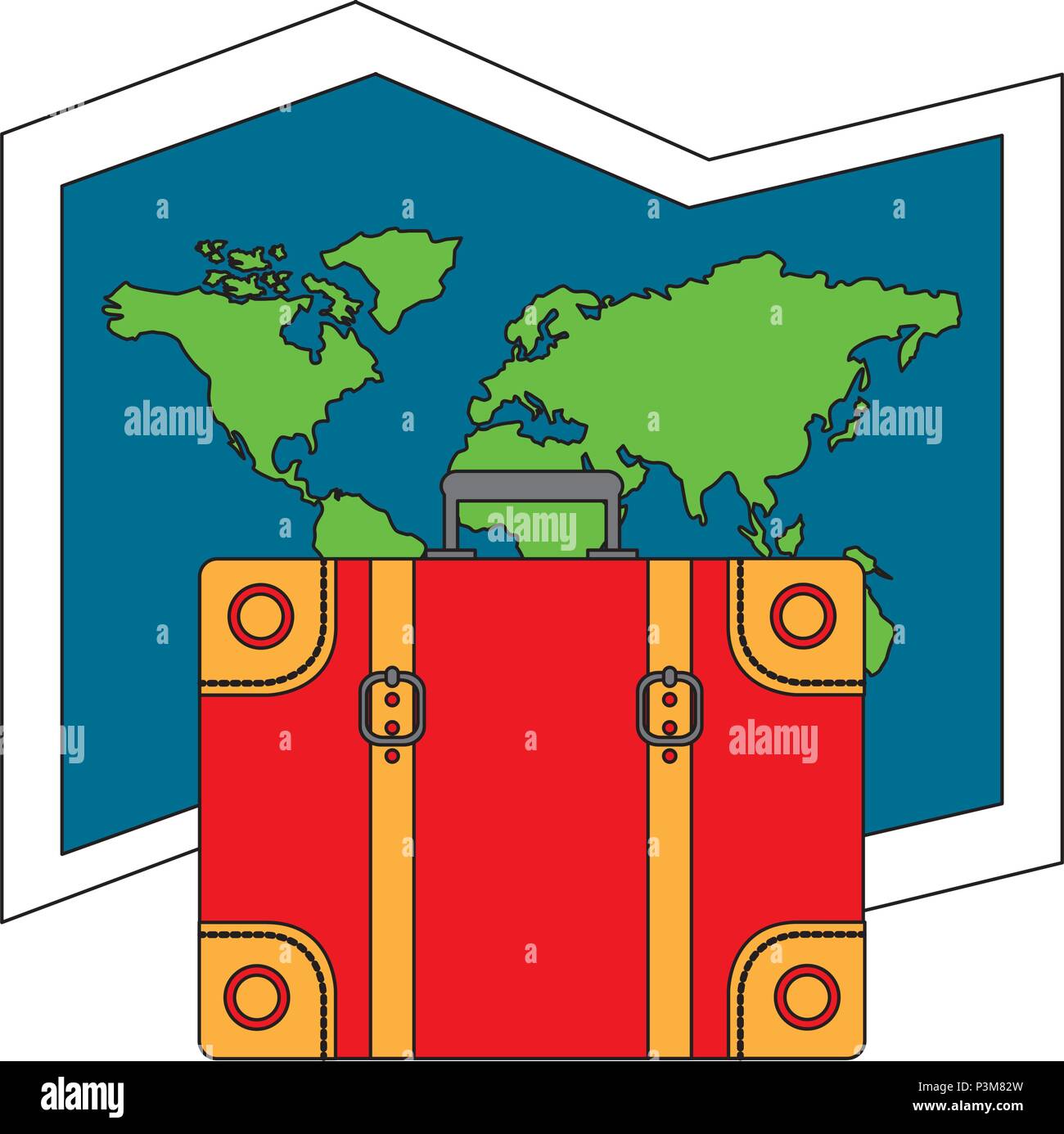 travel map world suitcase vacation relax Stock Vector Image & Art - Alamy