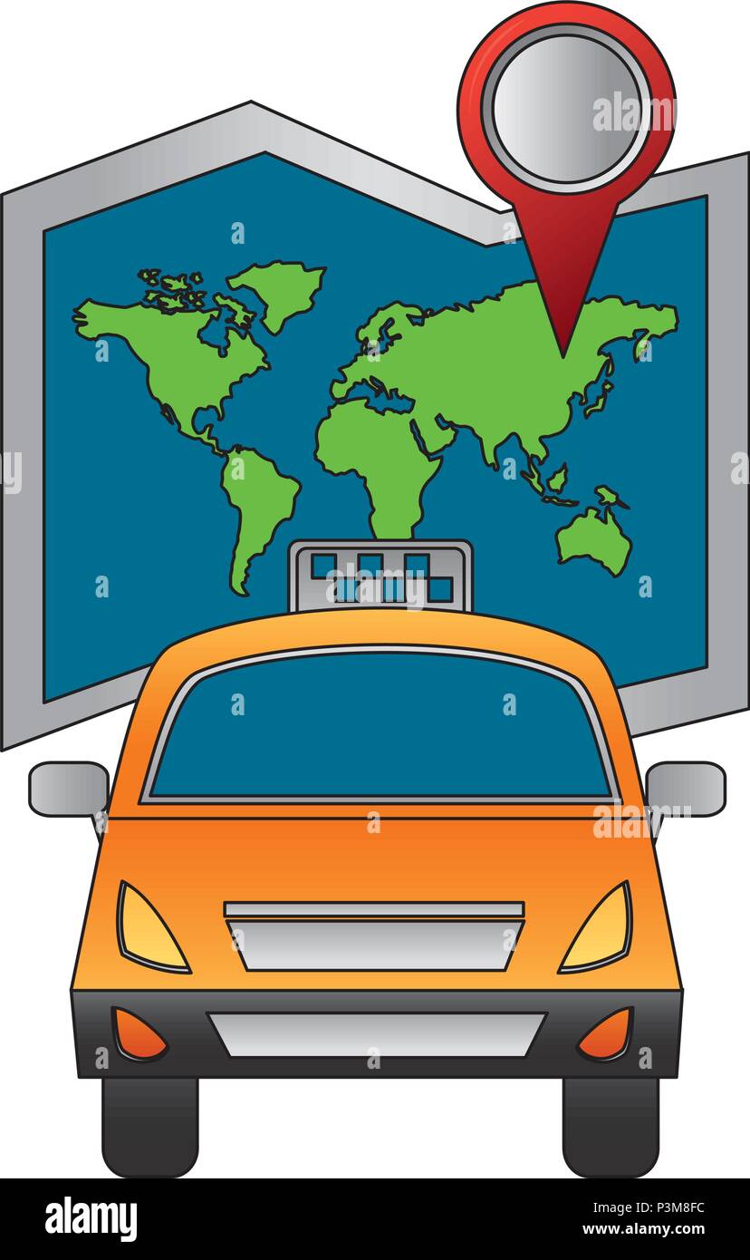 taxi transport travel world map and location Stock Vector Image & Art ...