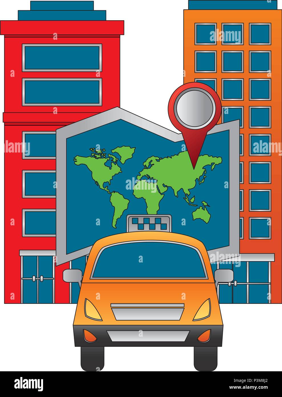 taxi transport map location city Stock Vector Image & Art - Alamy