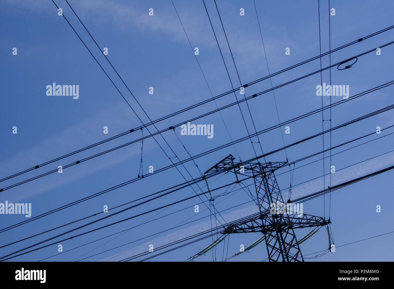High-voltage power line Stock Photo - Alamy