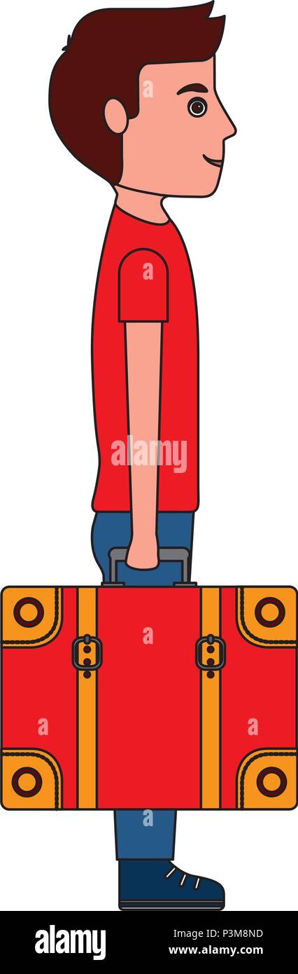 Happy man tourist holding Stock Vector Images - Alamy