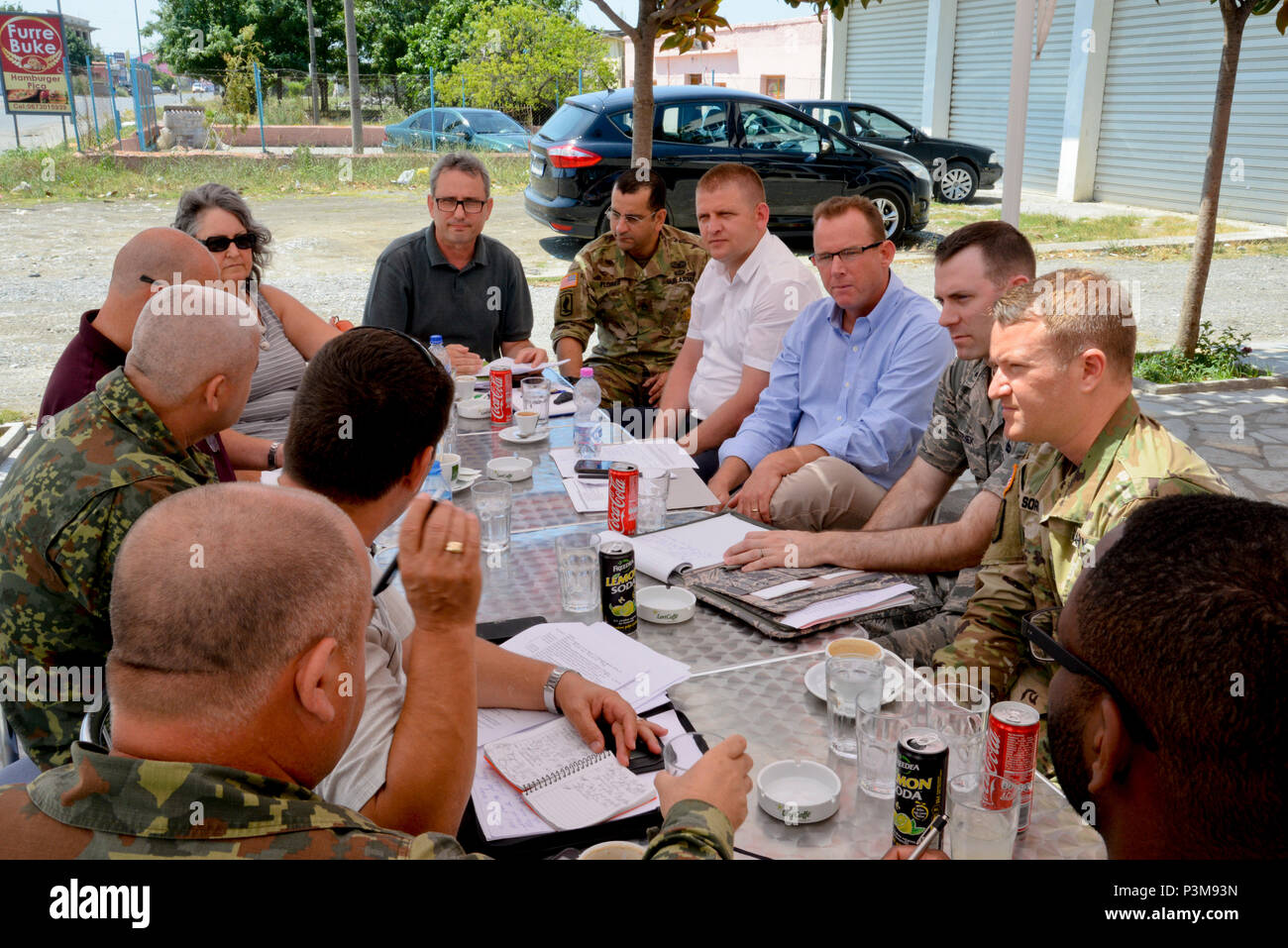 Members of the 1st Infantry Battalion of the Albanian Land Forces, New ...